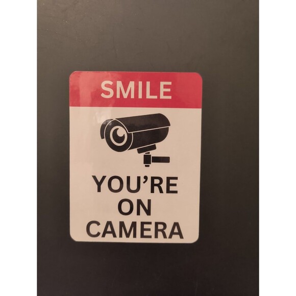 Art | Smile Youre On Camera Sticker Waterproof Sign Decal Vinyl 2 Pack ...